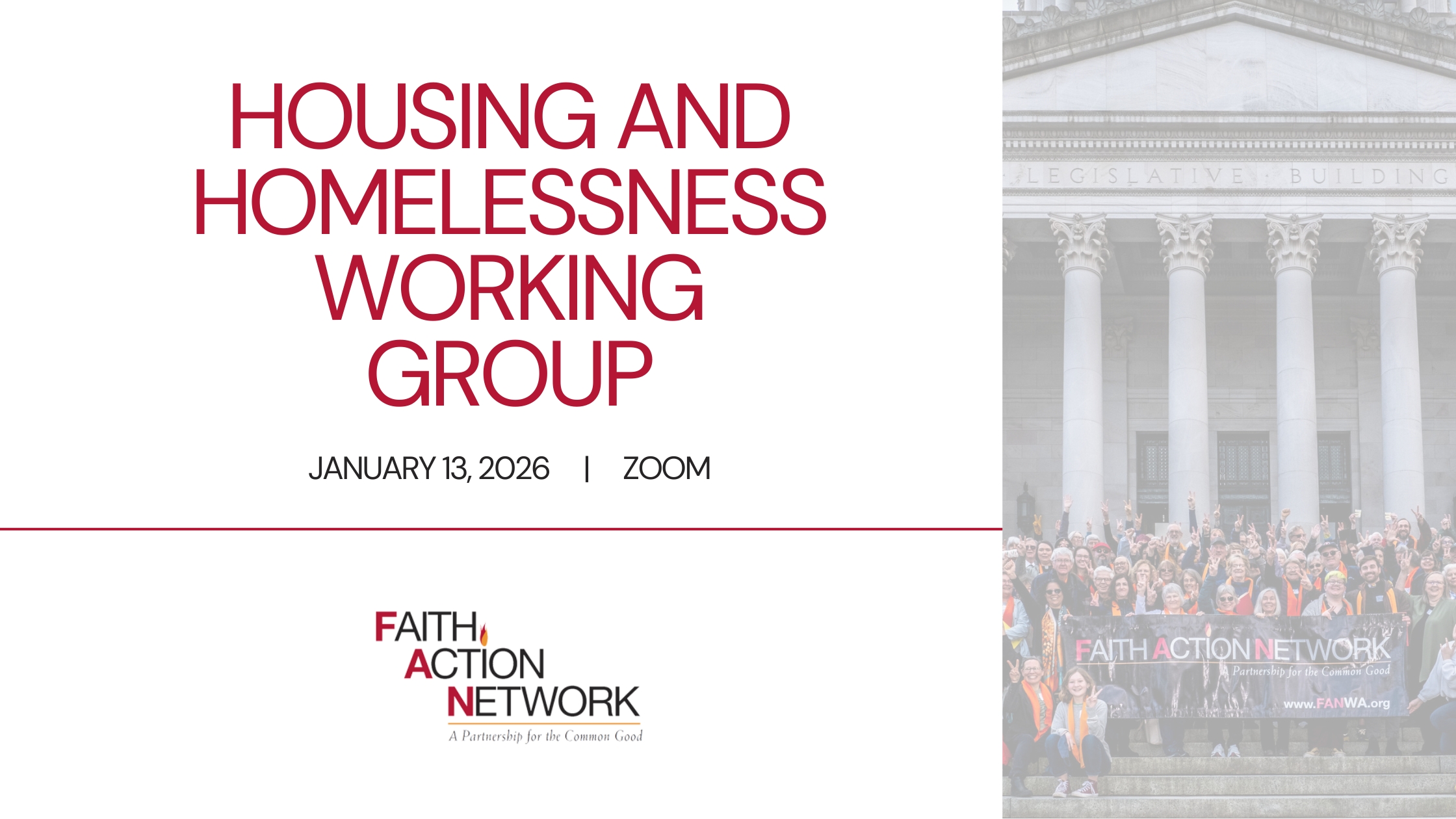 Housing and Homelessness Working Group - Faith Action Network